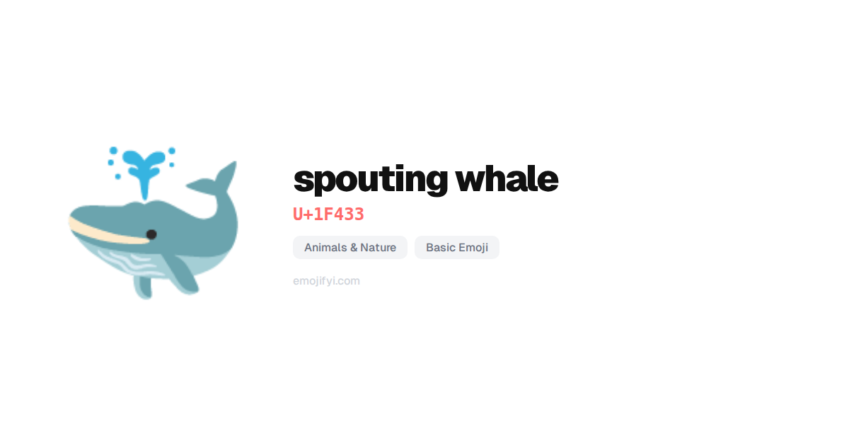 🐳 喷水的鲸 U+1F433 — EmojiFYI