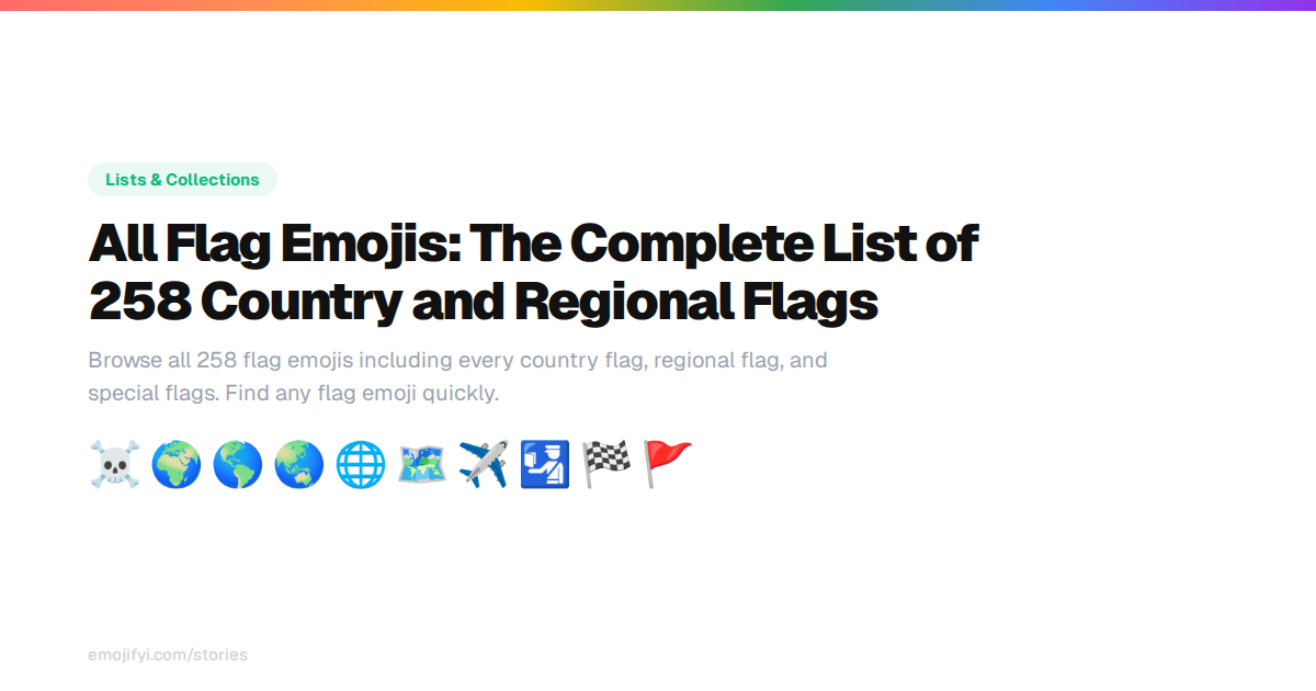 All Flag Emojis: The Complete List of 258 Country and Regional Flags ...